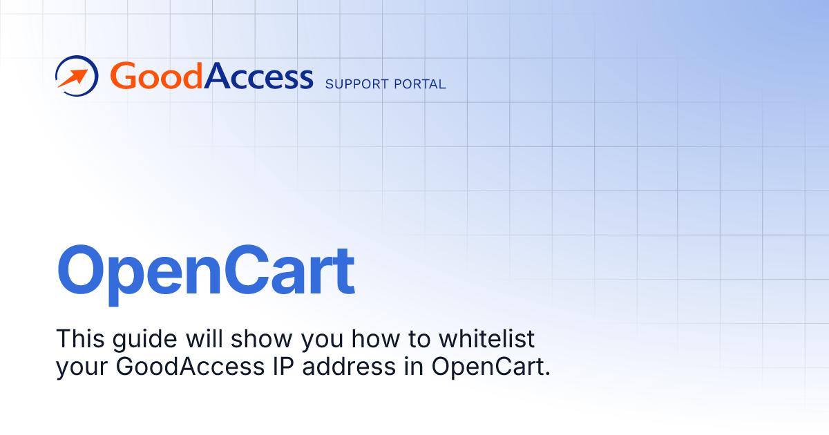 OpenCart | GoodAccess Support Portal